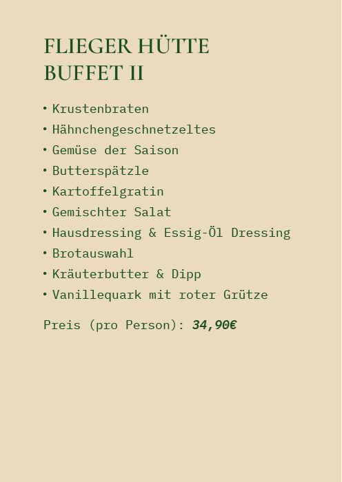 Menü | Fliegerhütte